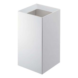 Yamazaki Tableware Home Trash Can - Moderner offener Mülltonnenkorb mit Griff, Kunststoff, kurz, 9 Liter, Griffe, Deckel, keine Montage erforderlich, Weiß