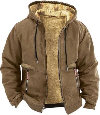 ORANDESIGNE Veste Homme Hiver Chaud Interieur Polaire Blouson Cargo Militaire Chaude et &Eacute;paisse Parka Manteau Fourrure Pull Hoodie Sweat a Capuche Zipp&eacute; Moto Bomb