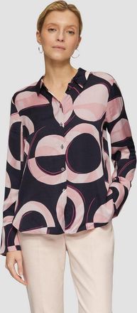 s.Oliver Langarmbluse Bluse Satinierte Longbluse mit Falten-Details