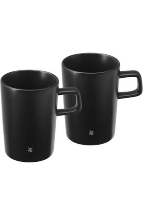 WMF Tassenset Kineo, Schwarz, Keramik, 2-teilig, Kaffee & Tee, Tassen, Kaffeetassen-Sets
