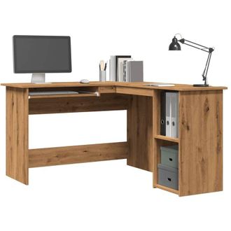vidaXL Vidaxl - Bureau dangle ch&ecirc;ne artisanal 120x140x75 cm bois ding&eacute;nierie