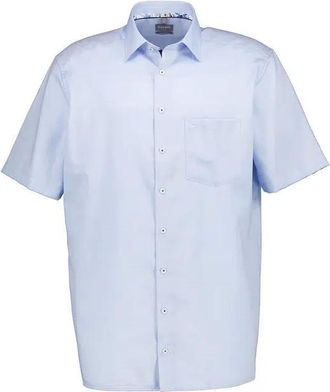 Olymp Herren Kurzarmhemd blau Baumwolle
