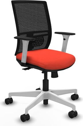 Piqueras y Crespo Schreibtischstuhl mit schwarzen und wei&szlig;en Armlehnen, h&ouml;henverstellbare Lendenwirbelst&uuml;tze, ausgestattet mit Syncro/Traslack und Schneideschaum, Schwa