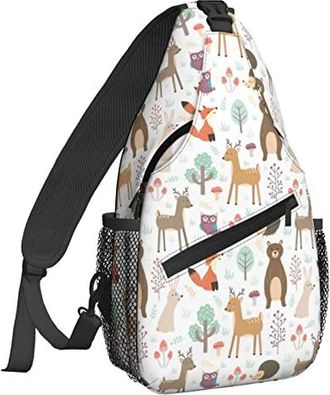 Generic Animaux Mignons Sacoche Bandouliere Multifonctionnel Sling Bag Antivol Sac &Agrave; Dos Bandouli&egrave;re Pour Homme Femme Excursion