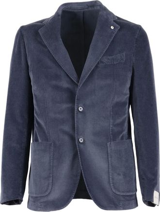 L.B.M. 1911 buttoned corduroy jacket - Blau