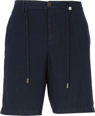 Myths Homme, Shorts, Bleu, Taille: 3XL Shorts Bermuda Bleu en Coton et Lin