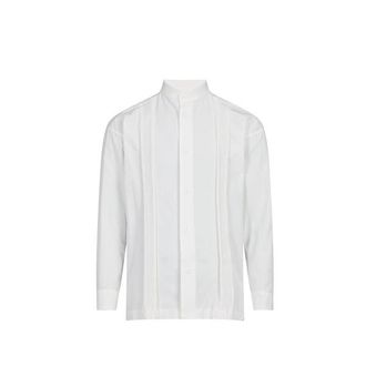 Issey Miyake Chemise droite col rond unie