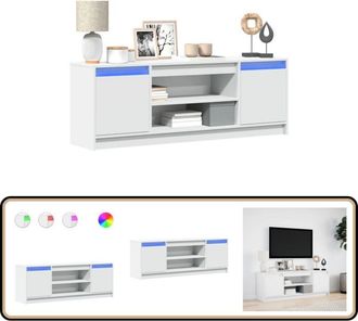 vidaXL Vidaxl - Meuble tv avec led blanc 139,5x34x50 cm bois dingénierie