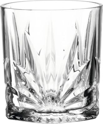 Leonardo Leonardo Capri Trink-Glas, 1 Stück, spülmaschinenfestes Saft-Glas mit Relief, Stern-Schliff Wasser-Glas, kleiner Trink-Becher aus Glas, 330 ml 022774