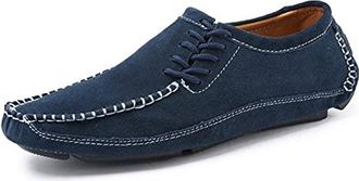 Generic Mocassins for Hommes en Cuir de Vachette et Daim, d&eacute;tails de Couture, Bout Rond, r&eacute;sistants, Confortables, l&eacute;gers, antid&eacute;rapants, for f&ecirc;te, &agrave; Enfiler(