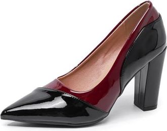 Generic Escarpins &agrave; talons hauts &agrave; bout pointu pour femme - Colorblock - Pour f&ecirc;te, travail, bureau, Noir, 38.5 EU
