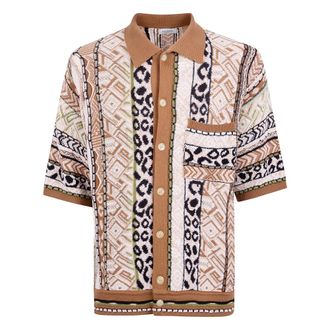 Laneus Homme, Pulls, Multicolore, Taille: XL Jacquard Knit Shirt