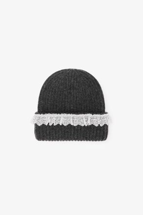 Ganni Bonnet en laine et dentelle Multicolore - Pour Femme