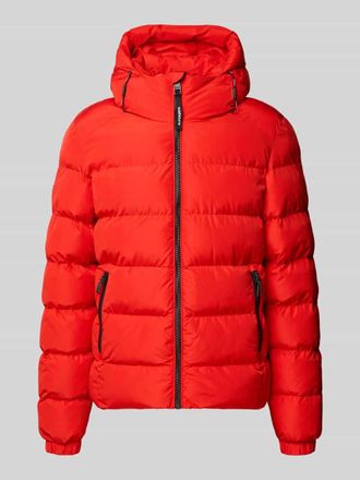 Superdry Steppjacke mit Label-Stitching und Kapuze