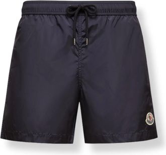 Moncler Homme, Maillots de bain, Noir, Taille: XL Logo Patch Swim Shorts