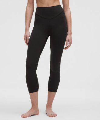 lululemon Wunder Under Crop Leggings mit hohem Bund aus für Frauen - 58 cm - Größe 14 in Black
