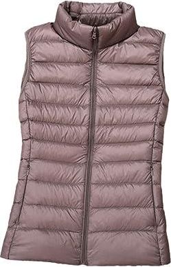 Generic Veste sans manches en duvet de canard ultra léger pour femme 90 % blanc, kaki, M