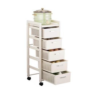 Generic Schmaler Aufbewahrungswagen Aus Karbonstahl, 4/5/6 Ebenen, Gew&uuml;rz-Organizer-Wagen, L&uuml;cken-Aufbewahrungsregal Mit Ausziehbarer Schublade, for Enge, Kle