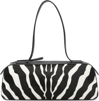 Khaite Simona zebra-print shoulder bag - Wei&szlig;