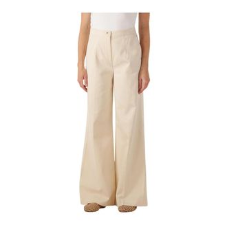 Another Label Wide Leg Nadine Hose - - Trousers - Damen - Beige - S