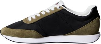 Calvin Klein Herren Runner Sneaker Retro Mix mit Logo, Mehrfarbig (Black/Capers/Bright White), 42