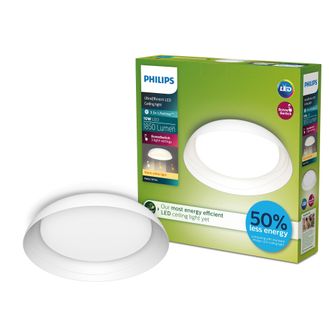 Philips Fleta UltraEfficient LED Deckenleuchte, SceneSwitch, Wei&szlig;, 10W, 1850Lm, 2700K, IP20, warmwei&szlig;es Licht, 3 Lichteinstellungen