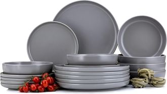 Konsimo Konsimo. Geschirrset 6 Personen - VICTO Teller Set Modern 18 Teilig - Tafelservice & Geschirrsets - Kombiservice 6 Personen - Steingut Service f&uuml;r Fam