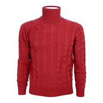 Cashmere Company Rollkragenpullover - - Knitwear - Herren - Rot - 2XL