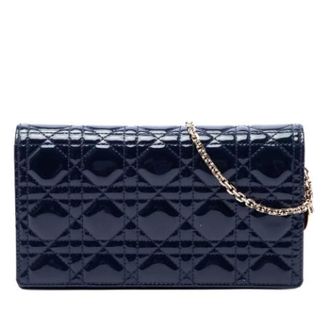 Dior Pre-owned Vintage Quilted Patent Crossbody - Femme - Pre-owned - Bleu - Taille: ONE Size