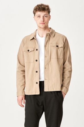 Perform Collection Twill-Overshirt - Dunkler Sand