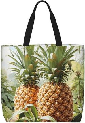 Generic Ananas, Fruit Tropical Sac A Main Femme L&eacute;ger Tote Bag Pliable Sac Fourre Tout Pour Shopping Travail Voyage