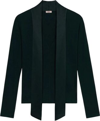 Oltre Femme, Tops, Vert, Taille: 38 FR T-shirt avec ceinture en satin