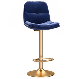 Generic Drehbare Barhocker, h&ouml;henverstellbar von 65-80 cm (25,6-31,5 Zoll), mit R&uuml;ckenlehne, Samtbezug, ideal f&uuml;r K&uuml;cheninseln, Kneipen, Bistros und Restauran