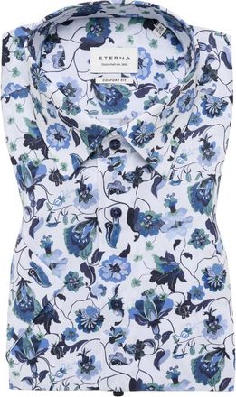 Eterna B&uuml;gelfreies Kurzarmhemd mit floralem Print, Comfort Fit in