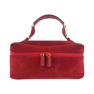 Gucci Pre-owned Suede Horsebit Vanity Handbag - - Pre-owned - Damen - Rot - ONE SIZE