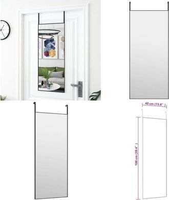 vidaXL Vidaxl - Miroir de porte Noir 40x100 cm Verre et aluminium - miroir de porte - miroirs de porte - Home & Living - Noir