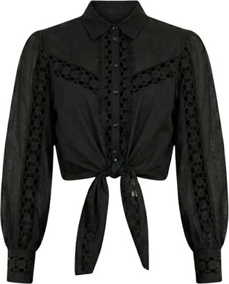 Charo Ruiz Ibiza Femme, Blouses et Chemises, Noir, Taille: 38 FR Devi Shirt