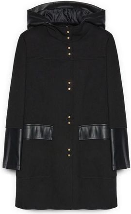 Fiorella Rubino Femme, Manteaux, Noir, Taille: 48 FR Manteau avec d&eacute;tails en tissu brillant