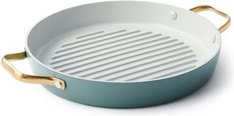 GreenPan Padova harteloxierte gesunde Keramik-Antihaftbeschichtung, 27,9 cm Grillpfanne mit Deckel, schwarz