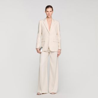 Sandro Gestreifter, taillierter Blazer