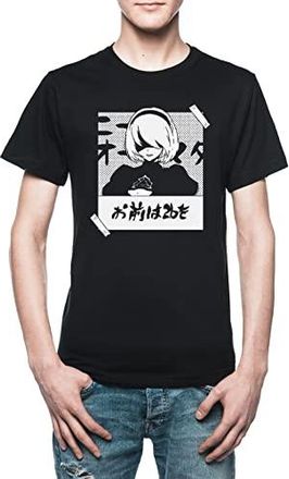 Vendax Vendax Nier Automata 2b Manga Style T-Shirt Homme Noir