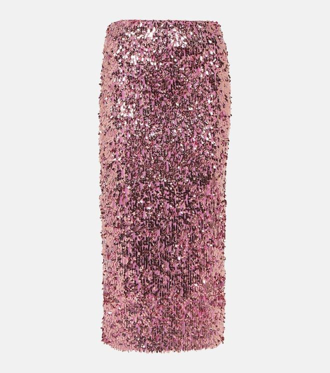 Bleistiftrock mit Pailletten