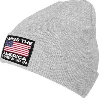 Generic LAm&eacute;rique dans Laquelle JAi Grandi Me Manque (Humour) Unisex Skull Cap Souple Watch Cap L&eacute;ger Bonnets Hiver pour Le Quotidien Jogging Course &Agrave; Pied