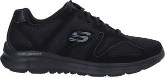 Skechers Satisfaction 58350-BBK, Herren Sneaker, Schwarz (Black 58350-BBK), 43 EU (9 UK)