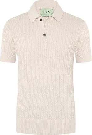 FTC Zopfstrick-Poloshirt aus einem Baumwolle-Kaschmir-Mix in