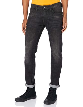 Tom Tailor Herren Slim Piers Soft-Stretch Jeans 1020743, 10264 - Dark Stone Black Denim, 28W / 32L