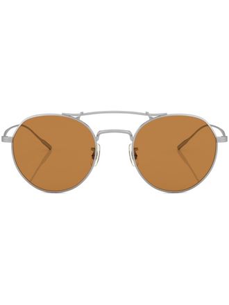 Oliver Peoples lunettes de soleil Reymont &agrave; monture ronde - Argent