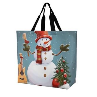 Generic Bonhomme De Neige De No&euml;l Sac Fourre-Tout L&eacute;ger Tote Bag Grand Sac &Agrave; Bandouli&egrave;re Pour Gym Plage Travail