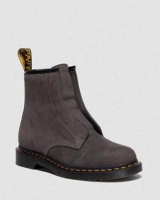 Dr. Martens 1460 Nubuck Slip On Stiefel Ohne Schn&uuml;rung in Grau, Gr&ouml;&szlig;e: 36