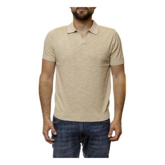 Censured Homme, Tops, Beige, Taille: 2XL Polo en maille sans boutons
